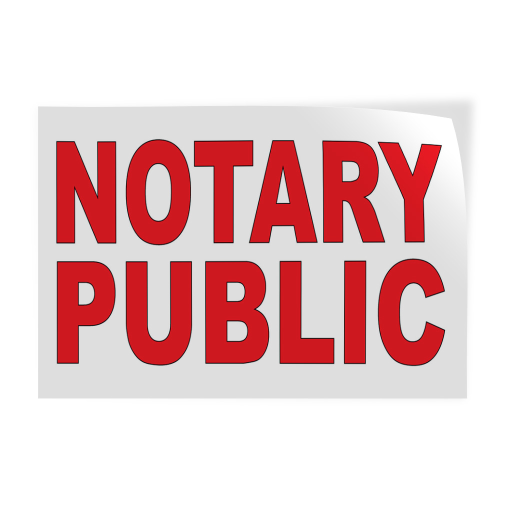 Decal Stickers Notary Public Red Vinyl Store Sign Label Business | eBay