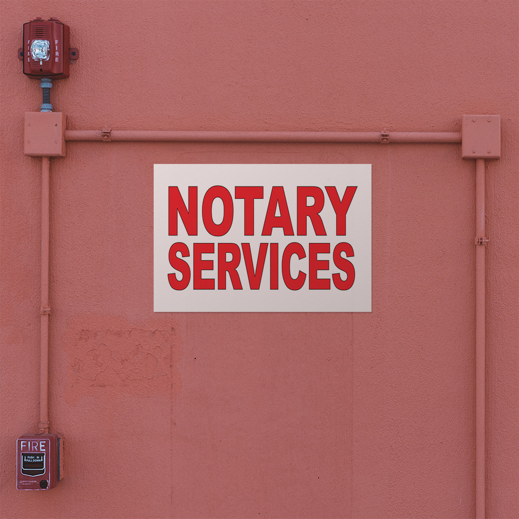 Decal Stickers Notary Services Red Vinyl Store Sign Label Business | eBay