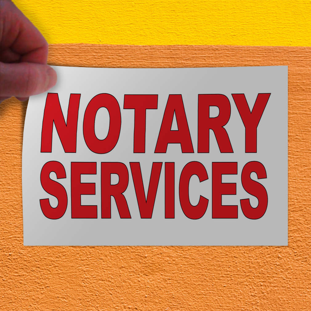 Decal Stickers Notary Services Red Vinyl Store Sign Label Business | eBay
