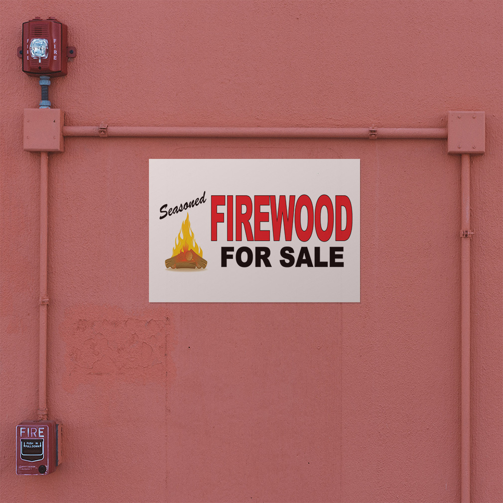 Decal Stickers Firewood for Sale Red Black B Vinyl Store Sign Label ...