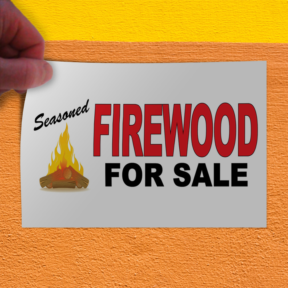 Decal Stickers Firewood for Sale Red Black B Vinyl Store Sign Label ...