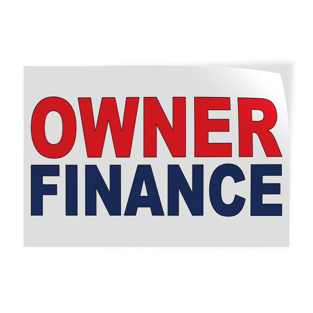 Decal Stickers Owner Finance Red Blue Vinyl Store Sign Label Business ...