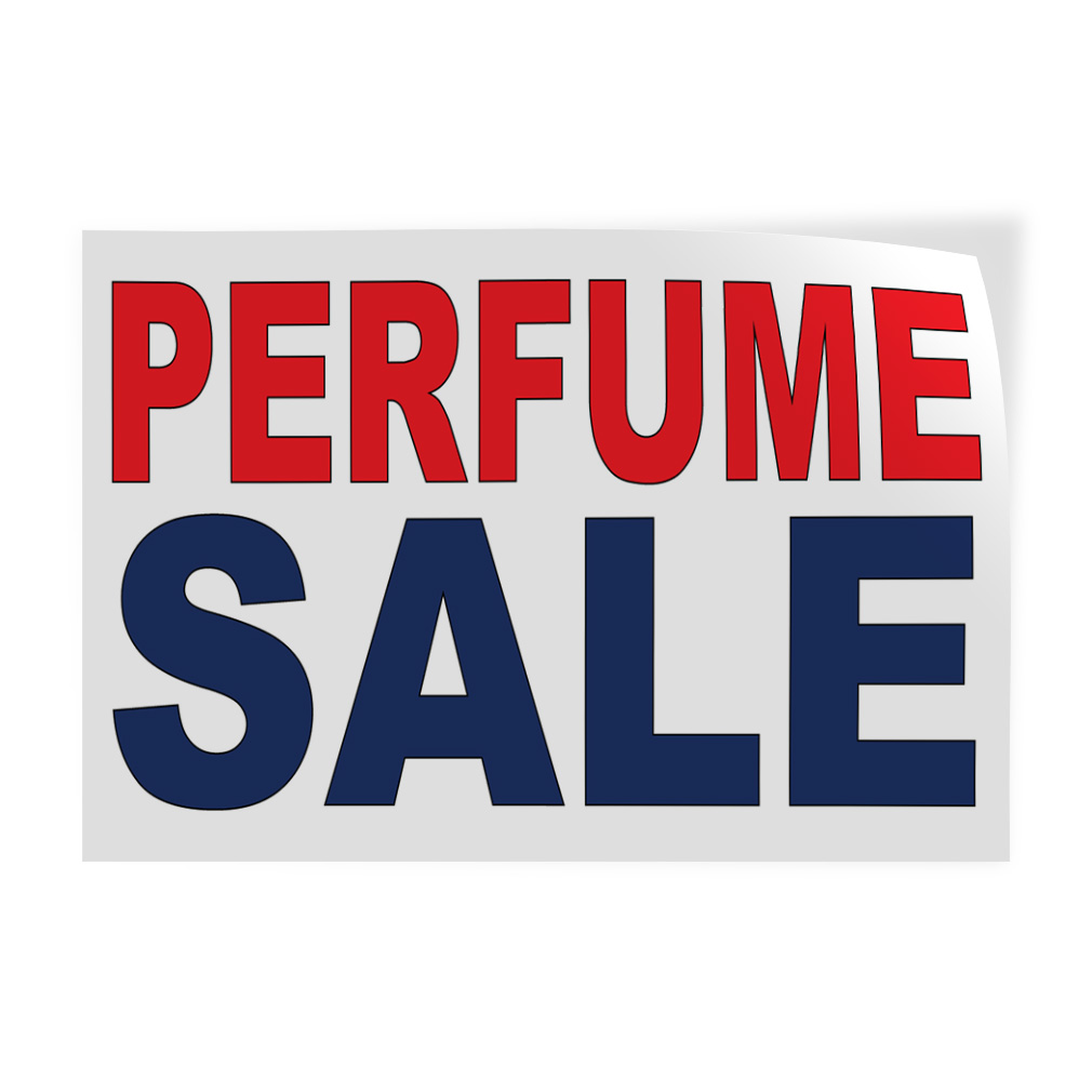 Decal Stickers Perfume Sale Red Blue Vinyl Store Sign Label Business | eBay
