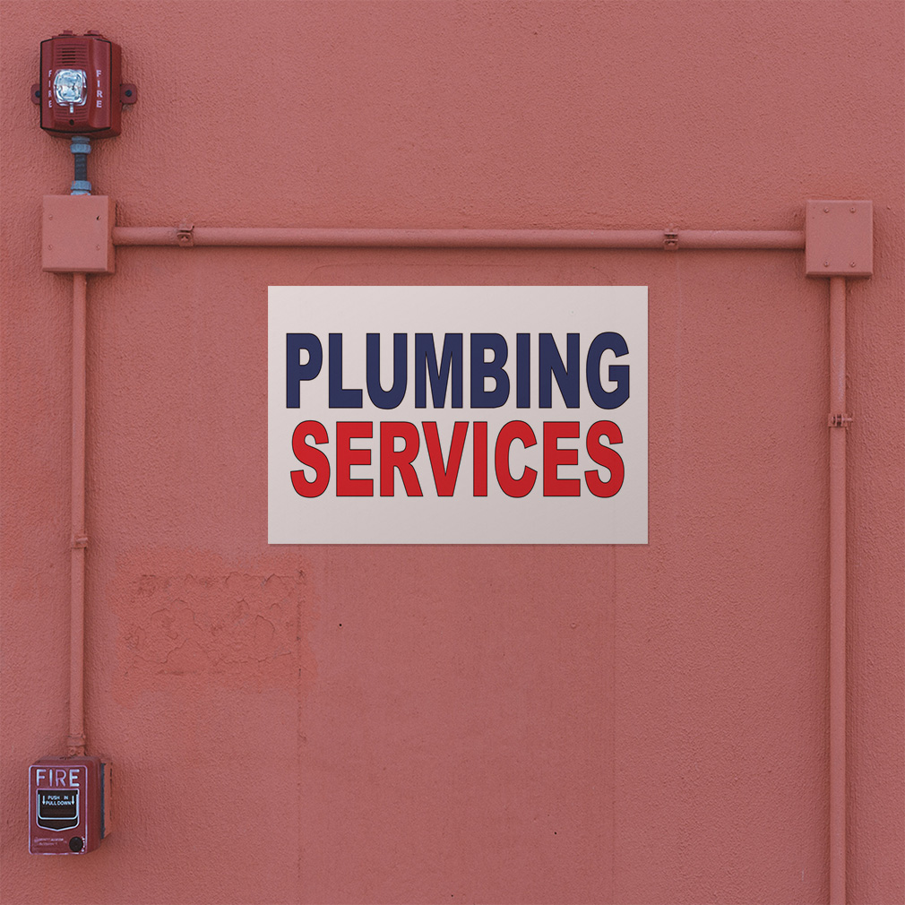 Decal Stickers Plumbing Services Blue Red Vinyl Store Sign Label ...