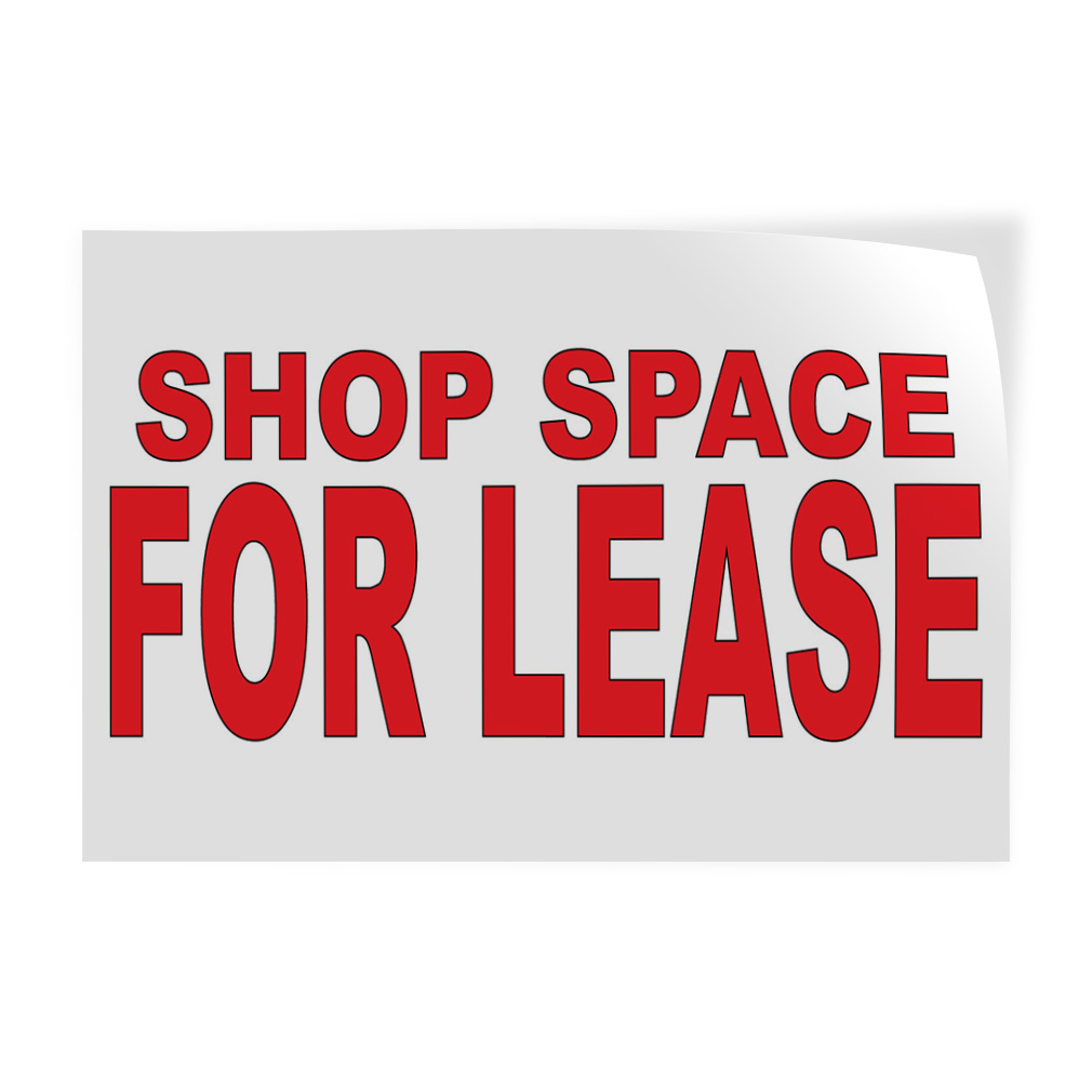 Decal Stickers Shop Space for Lease Red Vinyl Store Sign Label Business ...