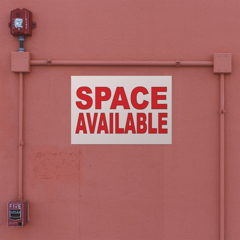 Decal Stickers Space Available Red Vinyl Store Sign Label Business | eBay