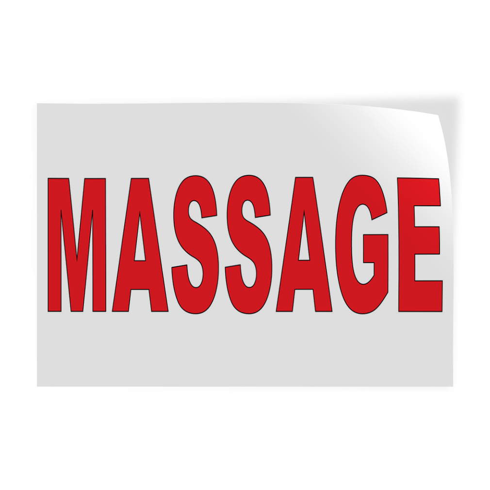 Decal Stickers Massage Red B Vinyl Store Sign Label Business | eBay