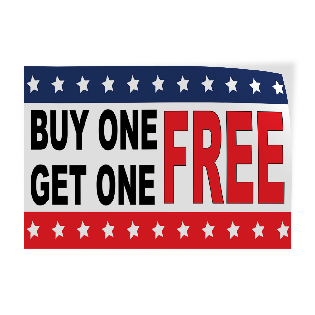 Decal Stickers Buy 1 Get 1 Free Black Red Blue Vinyl Store Sign Label ...