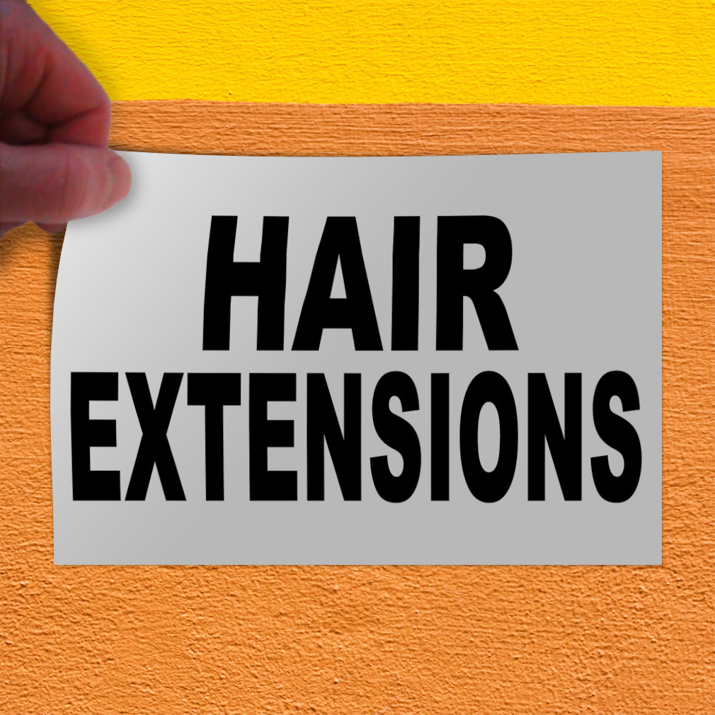 Decal Stickers Hair Extensions Black Vinyl Store Sign Label Business | eBay