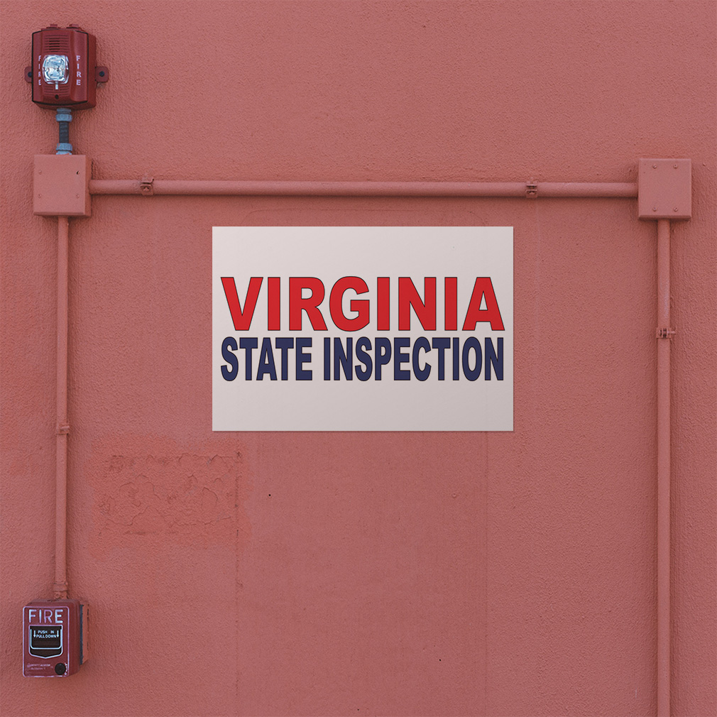 Decal Stickers Virginia State Inspection Red Blue Vinyl Store Sign ...