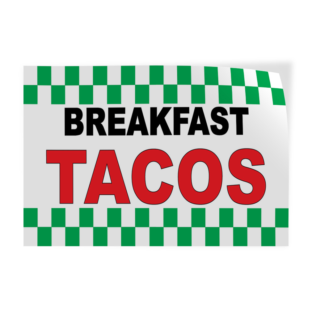 Decal Stickers Breakfast Tacos Black Red Food Bar Restaurant Food Truck ...