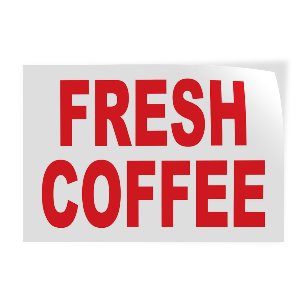 Decal Stickers Fresh Coffee Red Food Bar Restaurant Food Truck Store ...