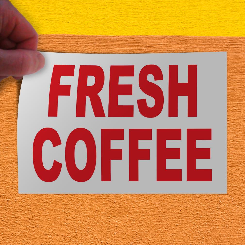 Decal Stickers Fresh Coffee Red Food Bar Restaurant Food Truck Store ...