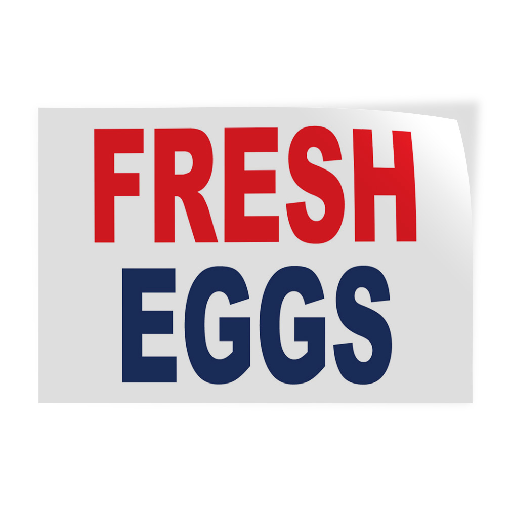 Decal Stickers Fresh Eggs Red Blue Food Bar Restaurant Food Truck Vinyl ...