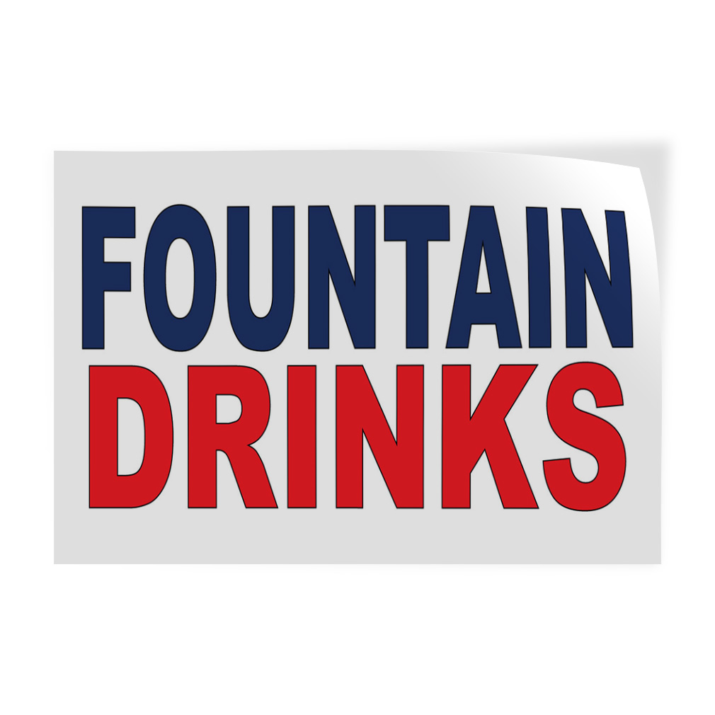 Decal Stickers Fountain Drinks Blue Red Food Bar Restaurant Food Truck ...