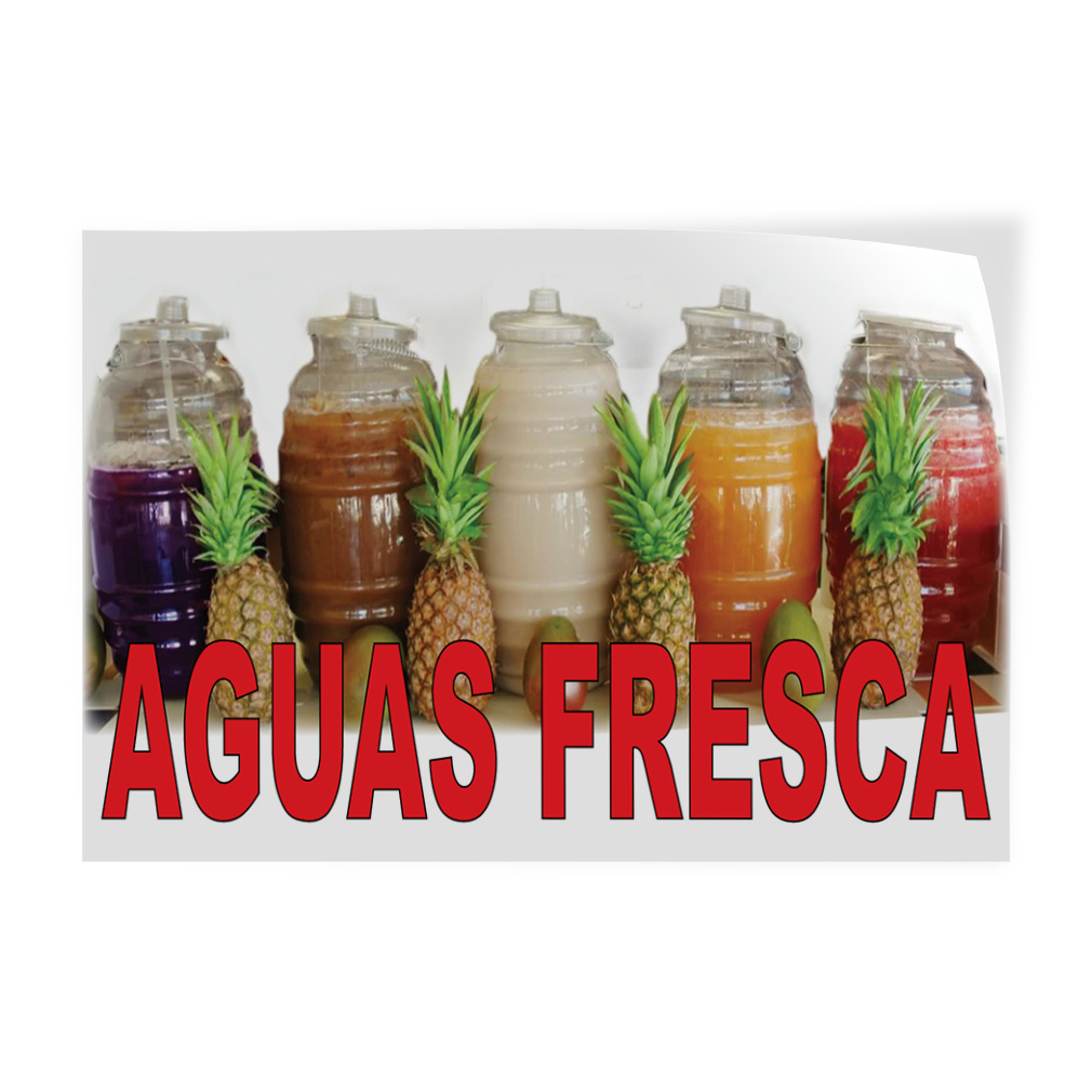 Decal Stickers Aguas Fresca Red Food Bar Restaurant Food Truck Store ...