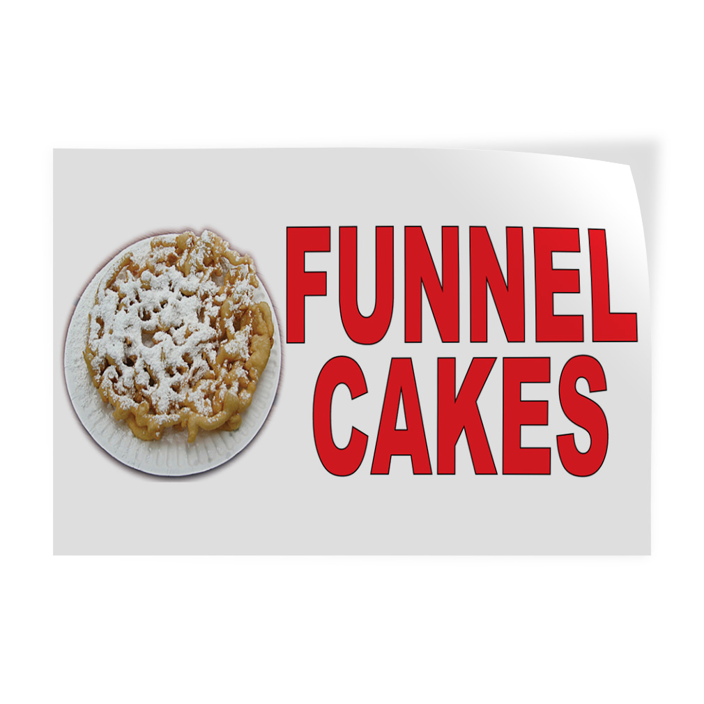 Decal Stickers Funnel Cakes Red Food Bar Restaurant Food Truck B Vinyl ...