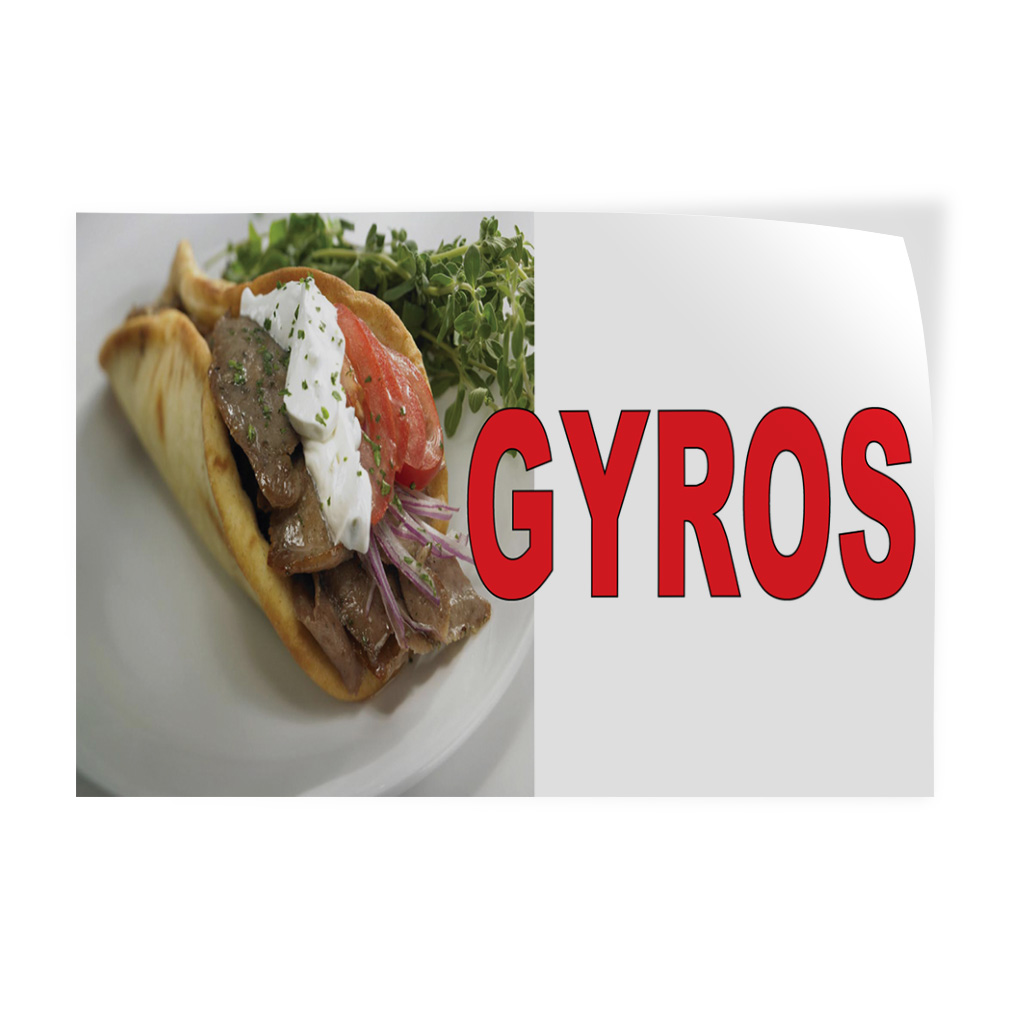 Decal Stickers Gyros Red Food Bar Restaurant Food Truck B Vinyl Store ...