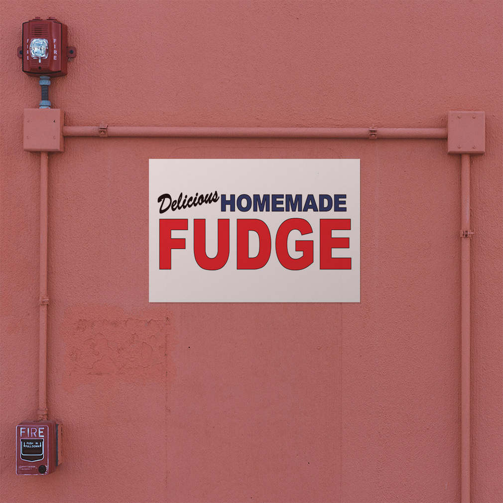 Decal Stickers Delicious Homemade Fudge Blue Red Food Bar Restaurant ...