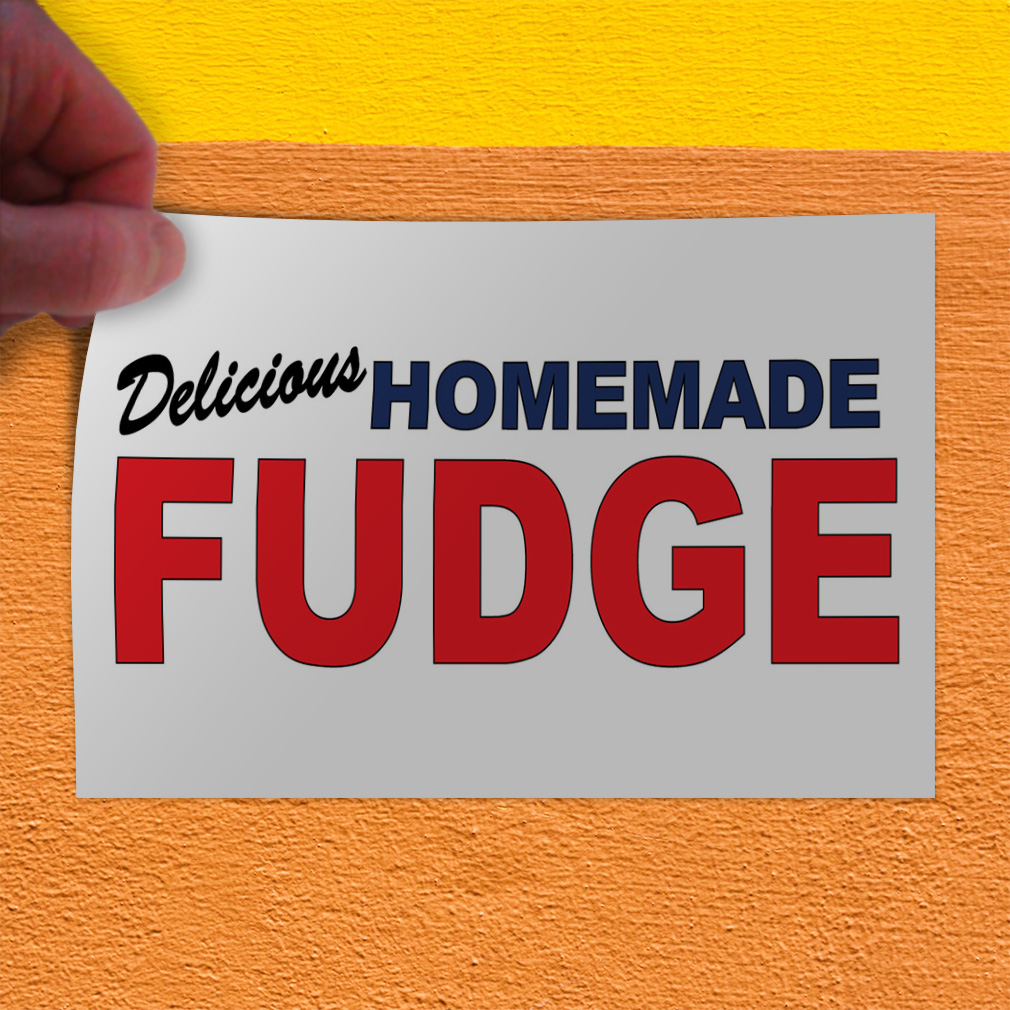 Decal Stickers Delicious Homemade Fudge Blue Red Food Bar Restaurant ...
