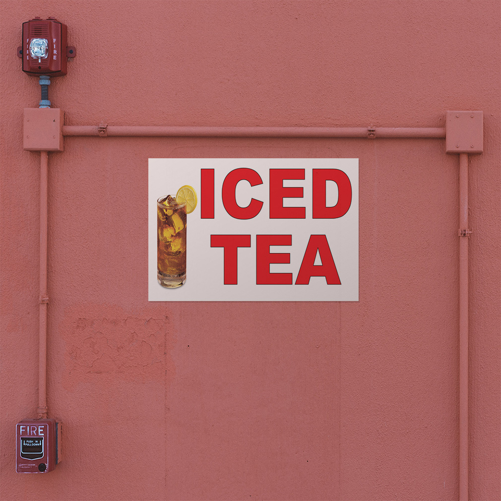 Decal Stickers Iced Tea Red Food Bar Restaurant Food Truck Store Sign ...