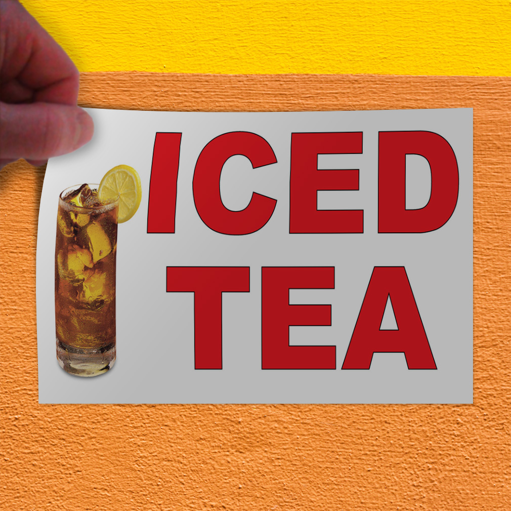 Decal Stickers Iced Tea Red Food Bar Restaurant Food Truck Store Sign ...