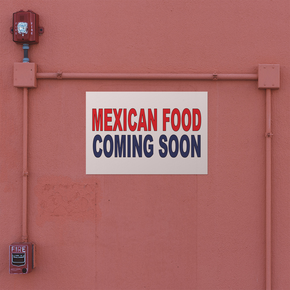 Decal Stickers Mexican Food Coming Soon Red Blue Food Bar Restaurant ...