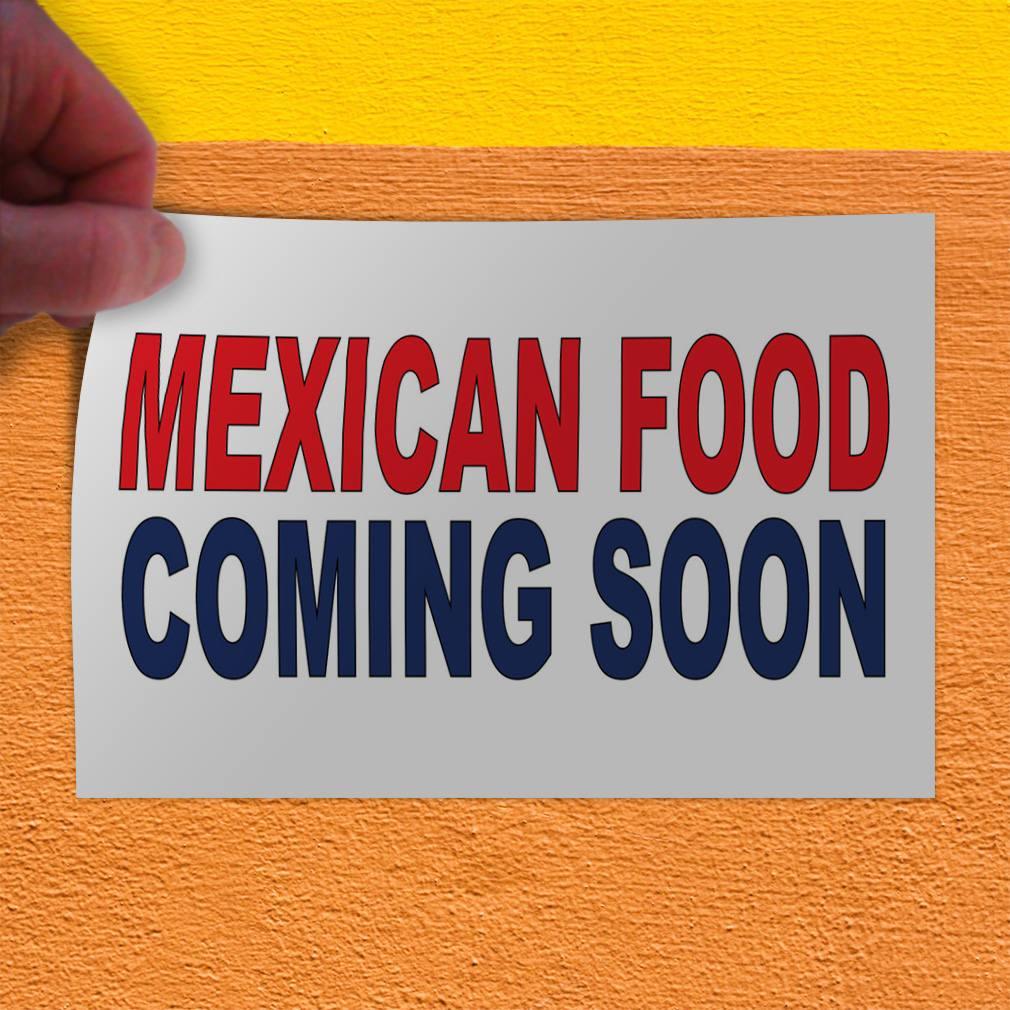 Decal Stickers Mexican Food Coming Soon Red Blue Food Bar Restaurant ...