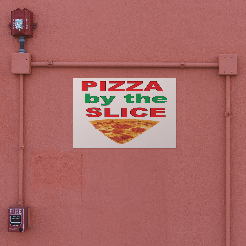 Decal Stickers Pizza by The Slice Red Green Vertical Food Bar ...