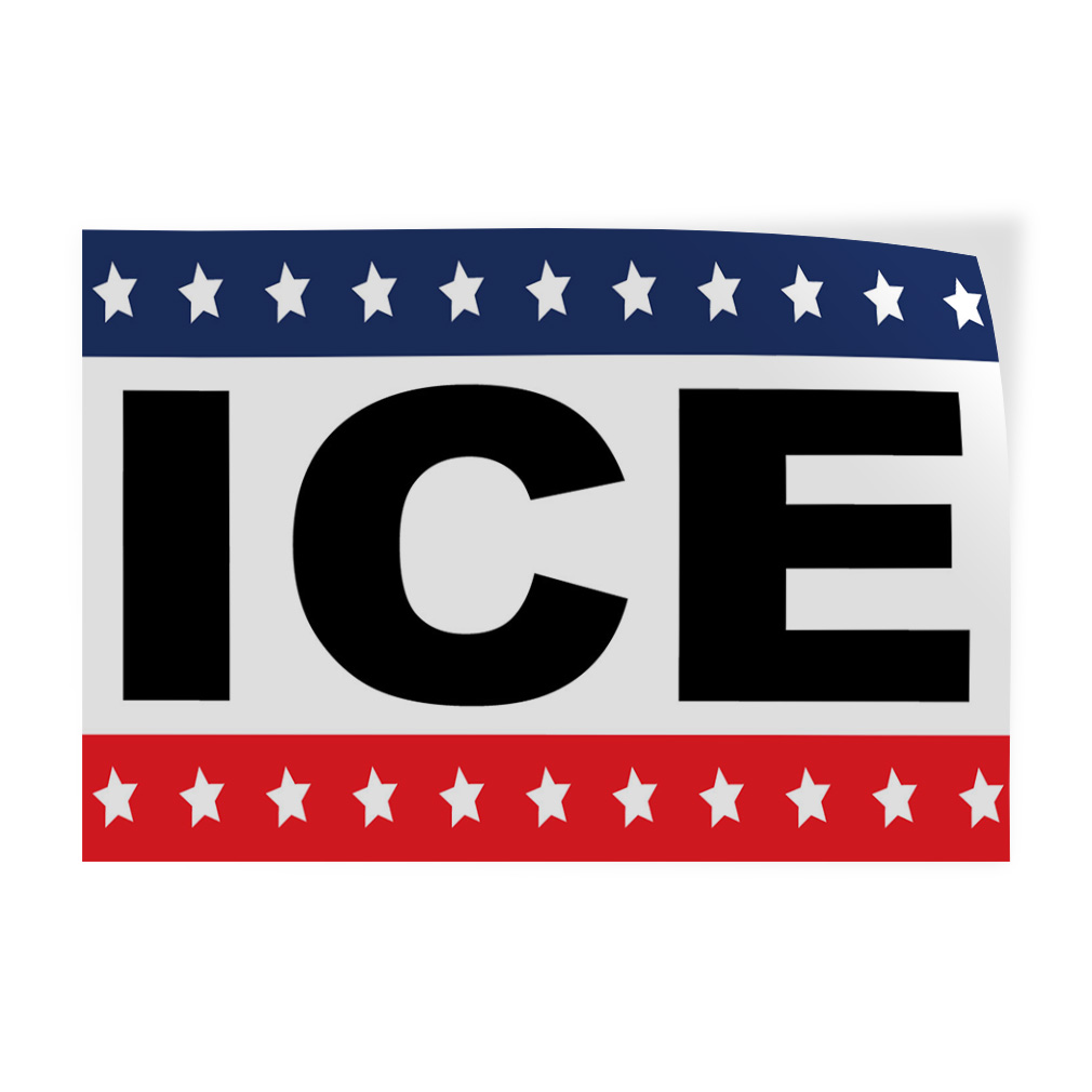 Decal Stickers Ice Black Red Blue Food Bar Restaurant Truck Store Sign ...