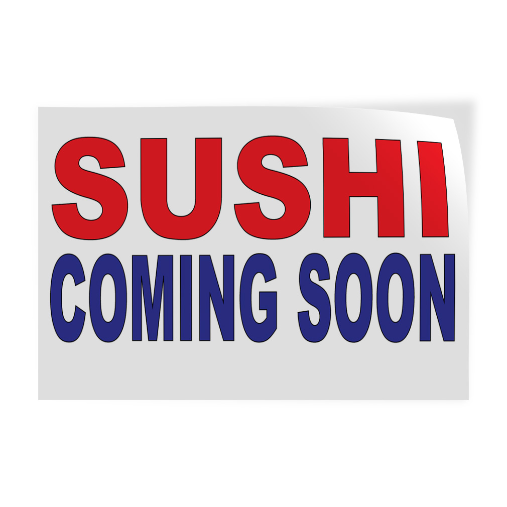 Decal Stickers Sushi Coming Soon Red Blue Food Bar Restaurant Food ...