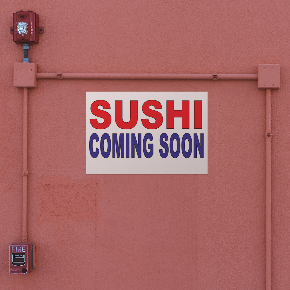 Decal Stickers Sushi Coming Soon Red Blue Food Bar Restaurant Food ...