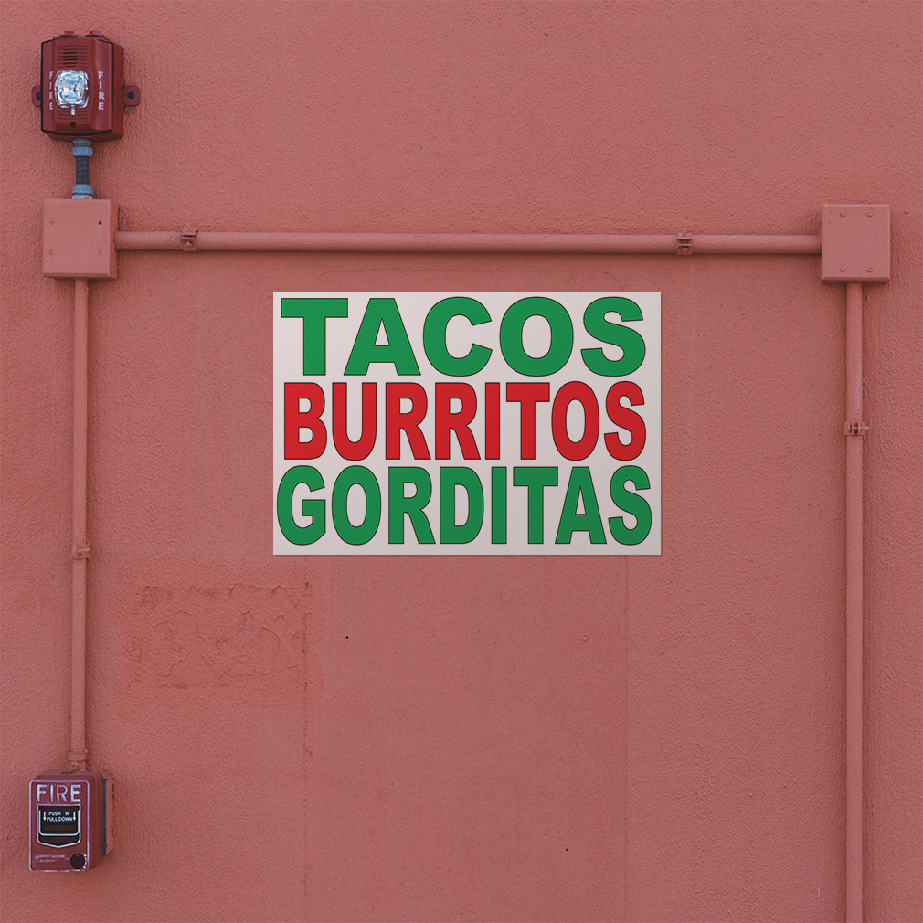 Decal Stickers Tacos Burritos Gorditas Green Red Food Bar Restaurant ...